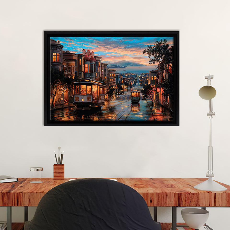 Cable Car Heaven Framed Canvas Wall Art - Framed Prints, Prints for Sa ...