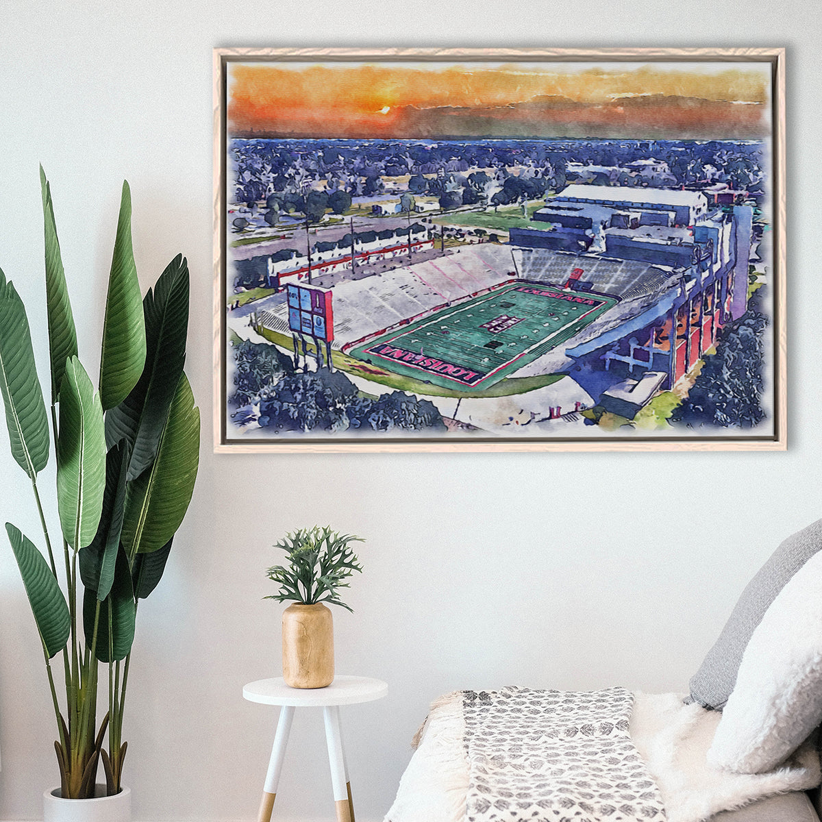 Cajun Field Louisiana Football Stadium Watercolor, Sport Art Prints Fa ...