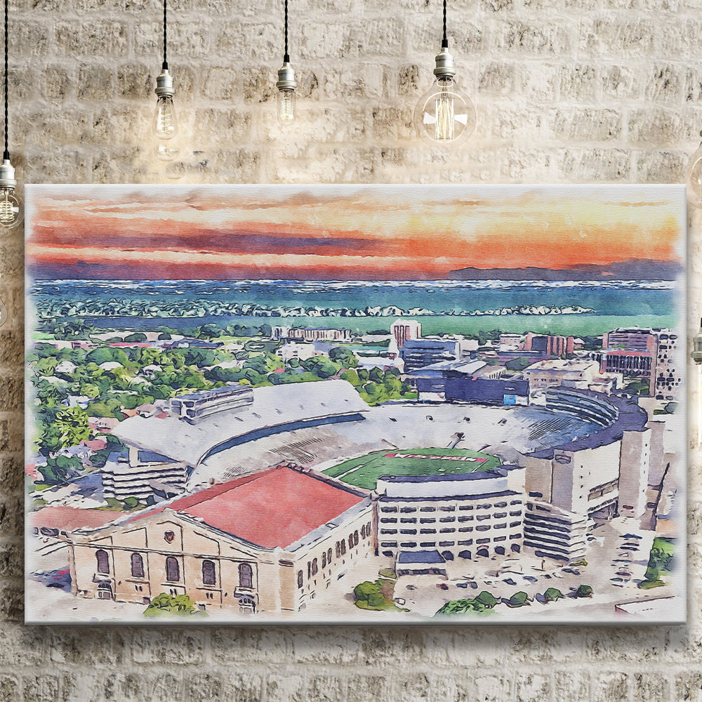 Camp Randall Stadium Wisconsin Stadium Watercolor, Sport Art Prints Fa ...