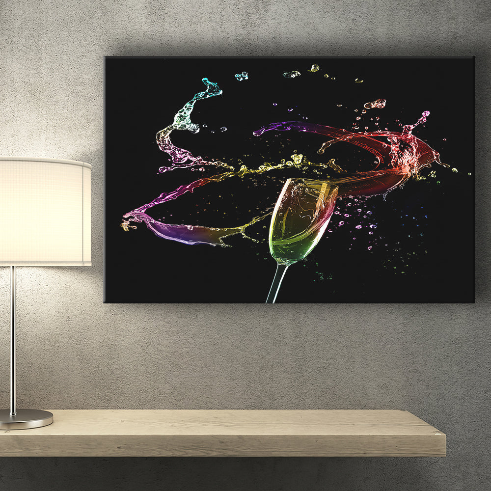 Champagne Splash Canvas Prints Wall Art - Canvas Painting, Painting Ar ...
