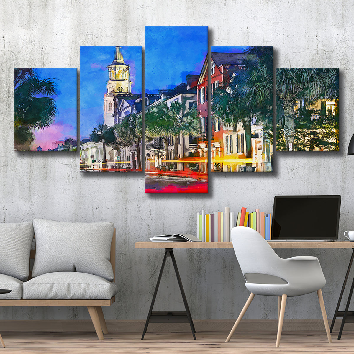 Charleston South Carolina Usa Cityscape Historic V1 5 Pieces Mixed Can ...