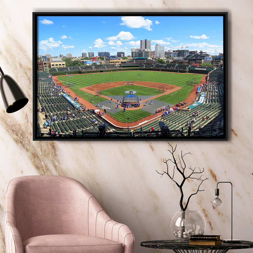 Chicago Cubs Wall Art Stadium Wrigley Field Stadium Framed Canvas Prin ...