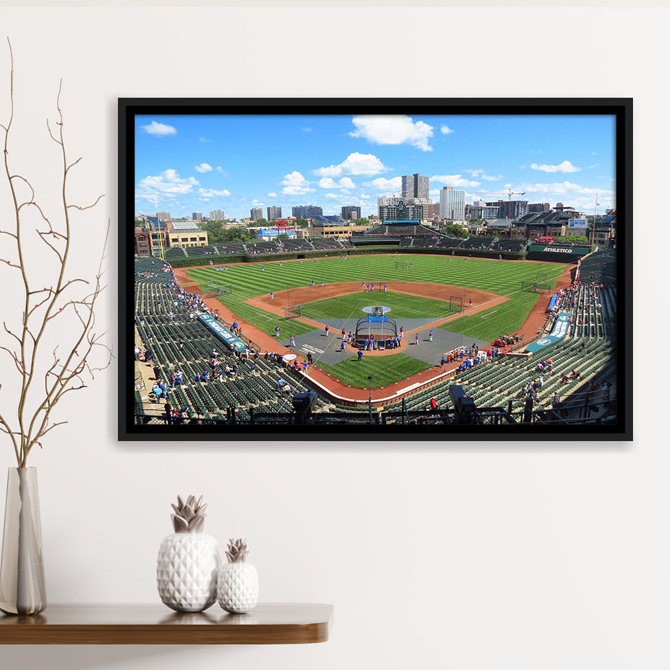 Chicago Cubs Wall Art Stadium Wrigley Field Stadium Framed Canvas Prin ...