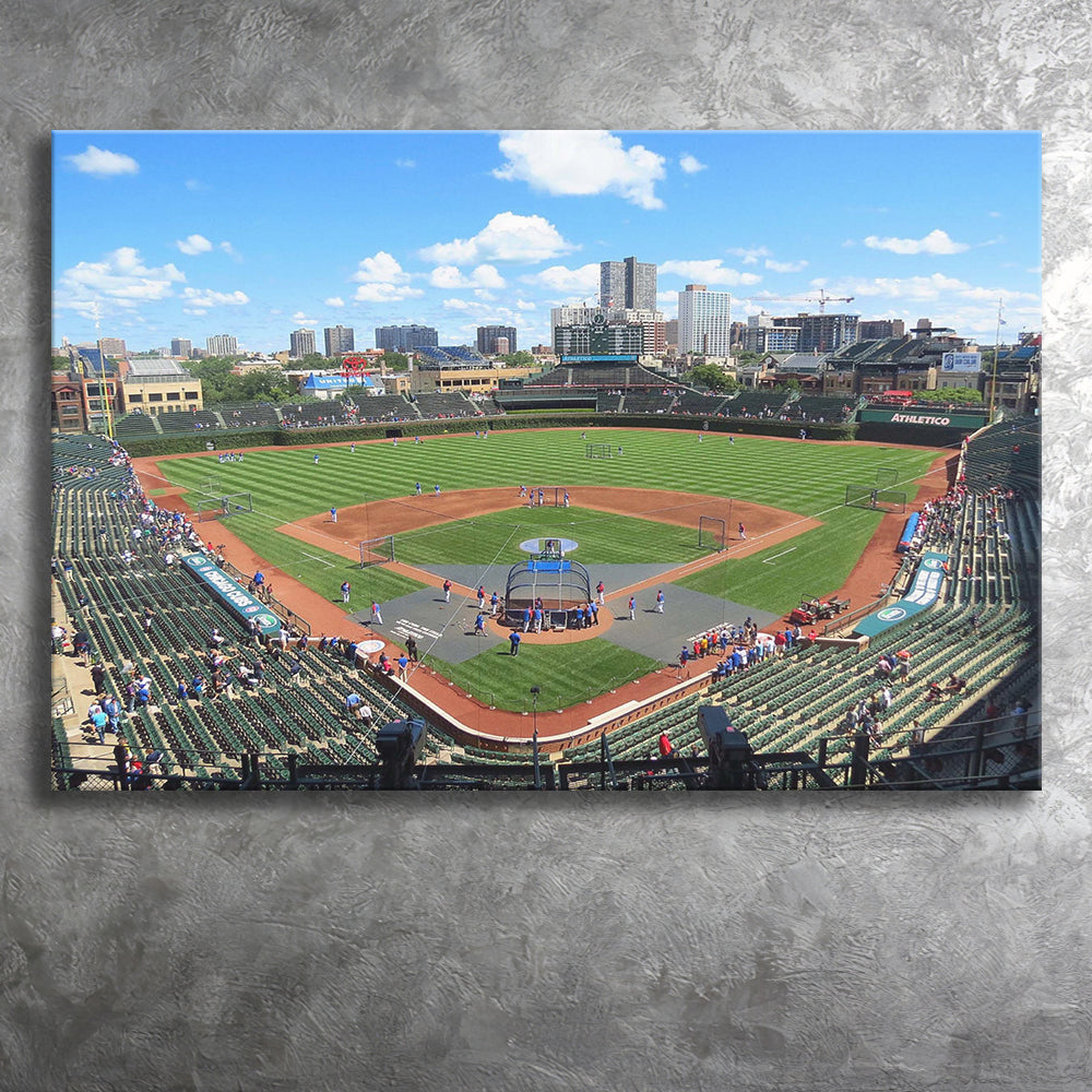 Chicago Cubs Wall Art Stadium Wrigley Field Stadium Canvas Prints Base ...