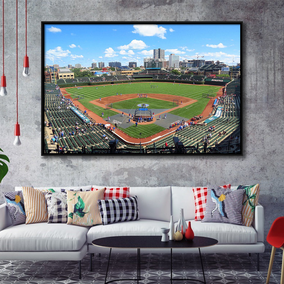 Chicago Cubs Wall Art Stadium Wrigley Field Stadium Framed Canvas Prin ...