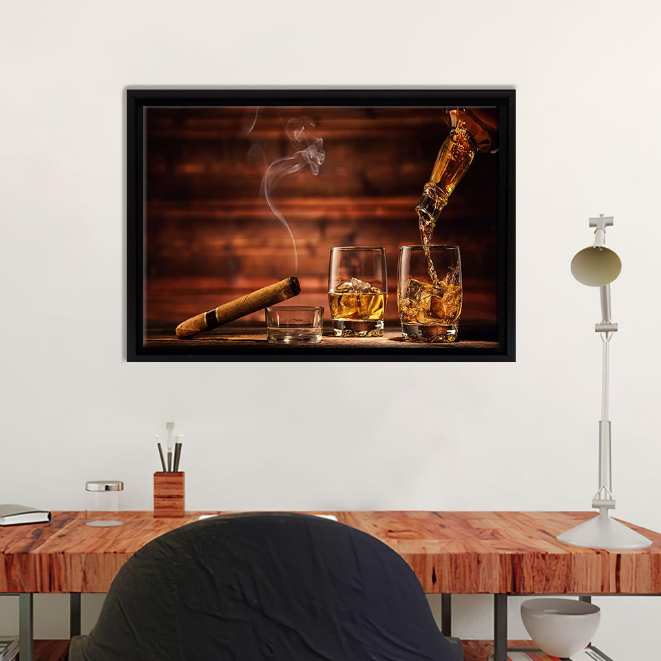 Cigar Wall Art Framed Canvas Wall Art - Canvas Prints, Painting Canvas ...