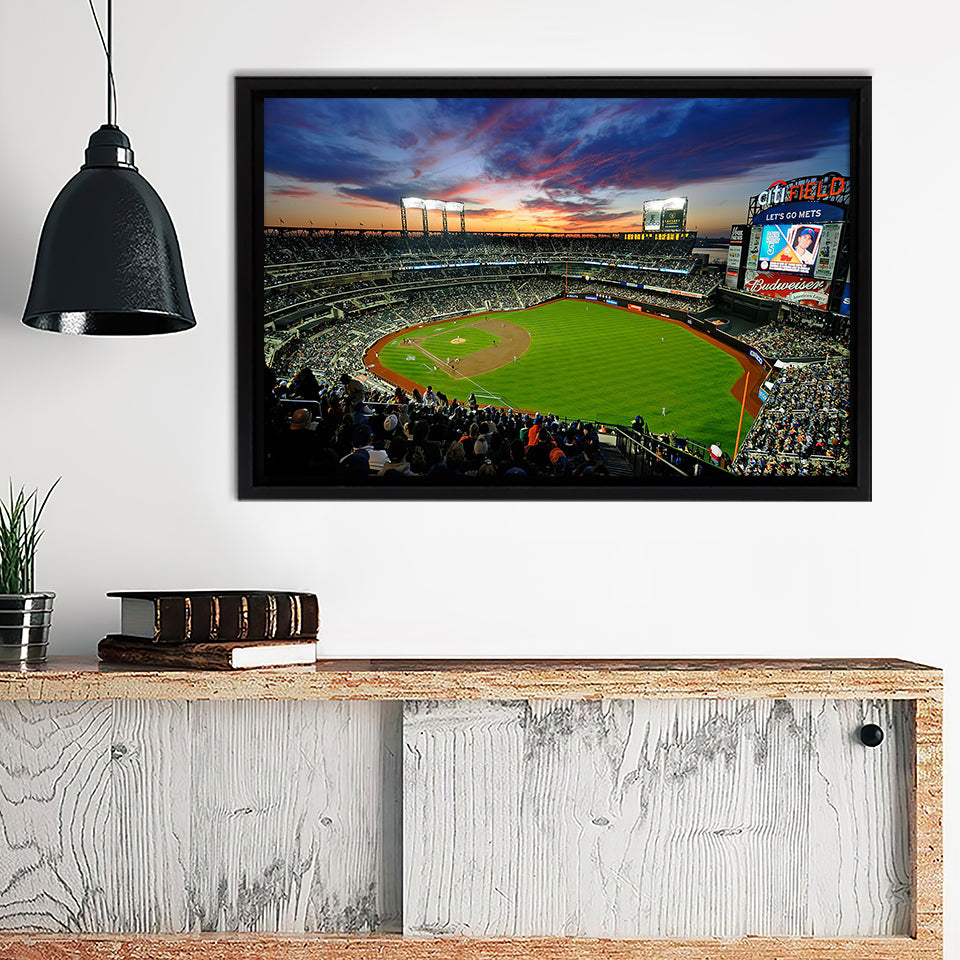 Citi Background On Hip Citi Field Framed Canvas Prints Wall Art - Pain ...