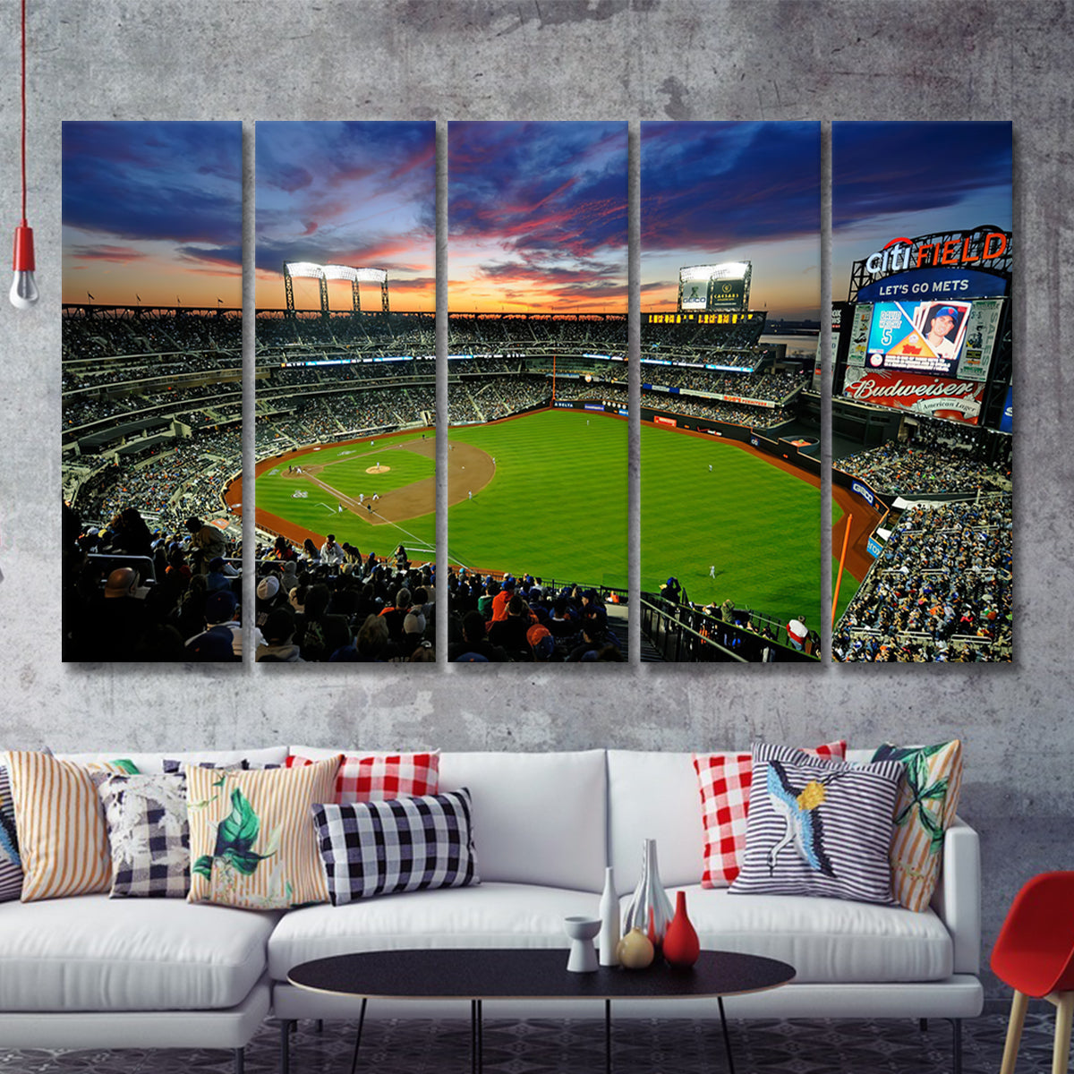 Citi Background On Hip Citi Field 5 Pieces Canvas Prints Wall Art Deco ...