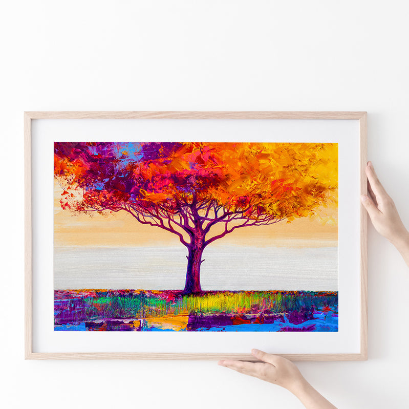 colourful tree prints