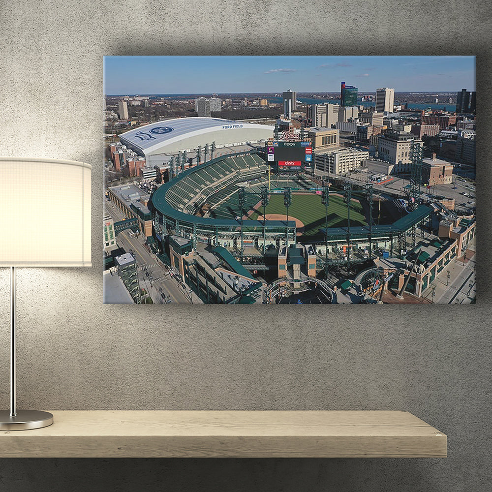 Comerica Park Aerial View, Stadium Canvas, Sport Art, Gift for him, Fa ...