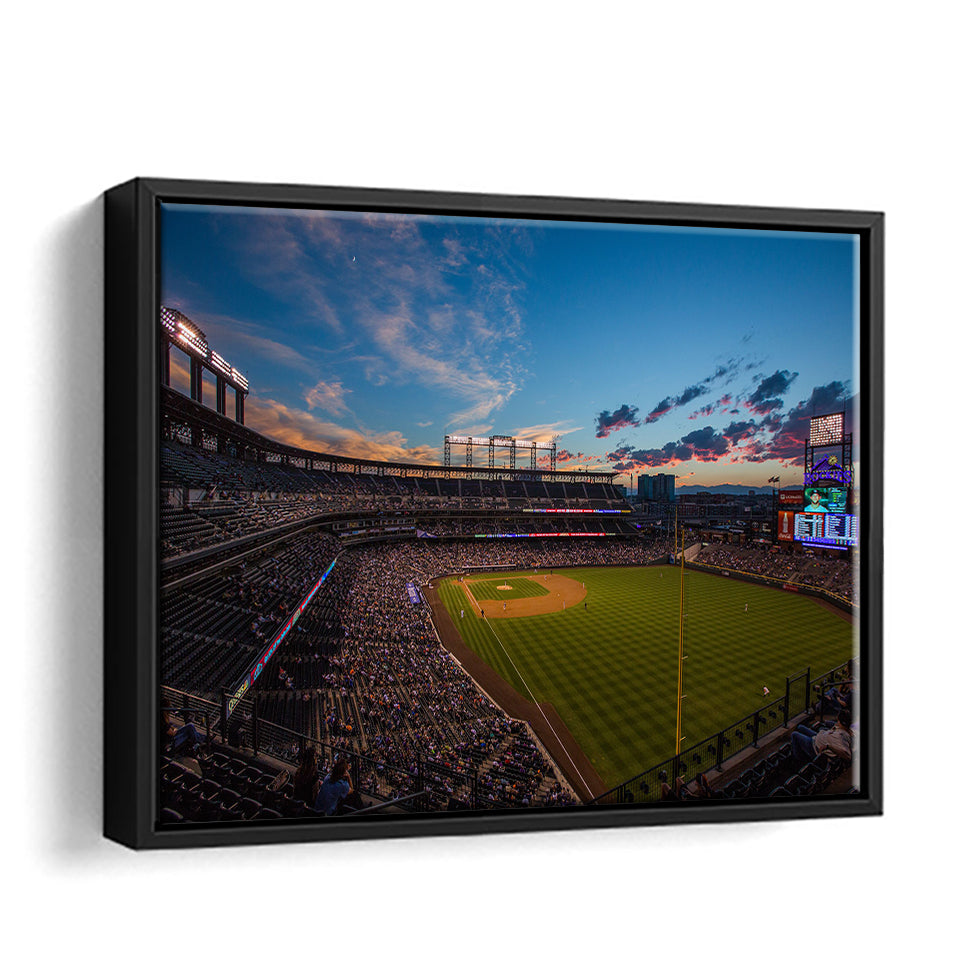 Coors Field Sunset Colorado Rockies Baseball Mlb Stadiums Framed Canva ...