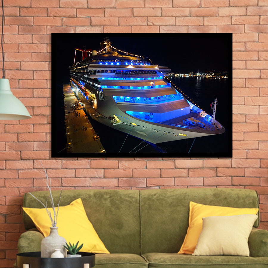 Cruise Yacht, Modern Yacht Photo Framed Art Prints Wall Art Decor,Blac ...