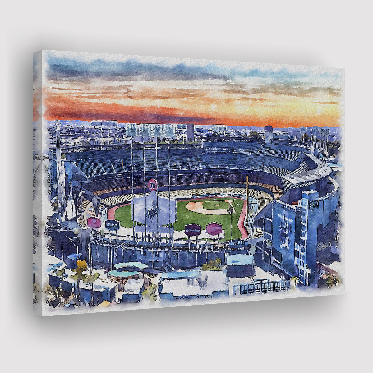 Dodger Stadium Los Angeles Dodgers Watercolor, Sport Art Prints Fan Gi ...