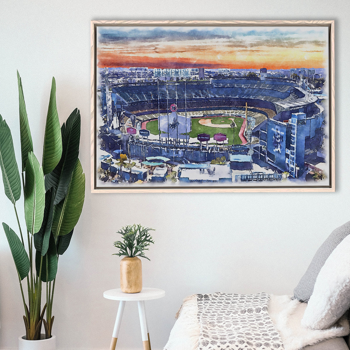Dodger Stadium Los Angeles Dodgers Watercolor, Sport Art Prints Fan Gi ...