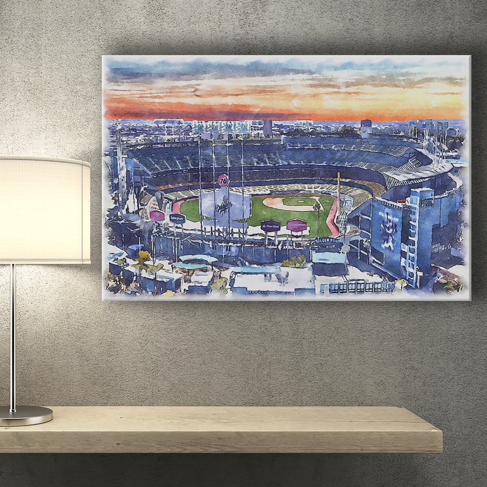 Dodger Stadium Los Angeles Dodgers Watercolor, Sport Art Prints Fan Gi ...