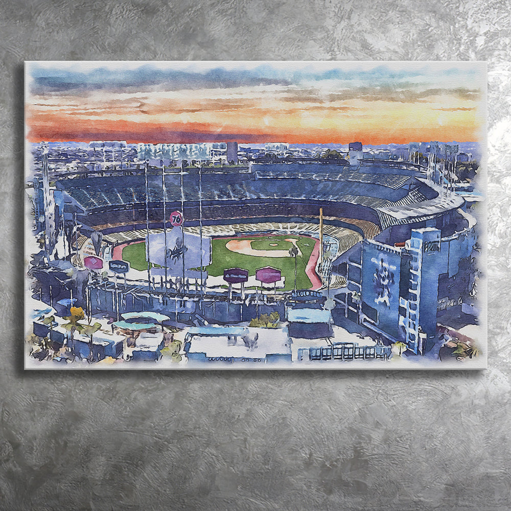 Dodger Stadium Los Angeles Dodgers Watercolor, Sport Art Prints Fan Gi ...