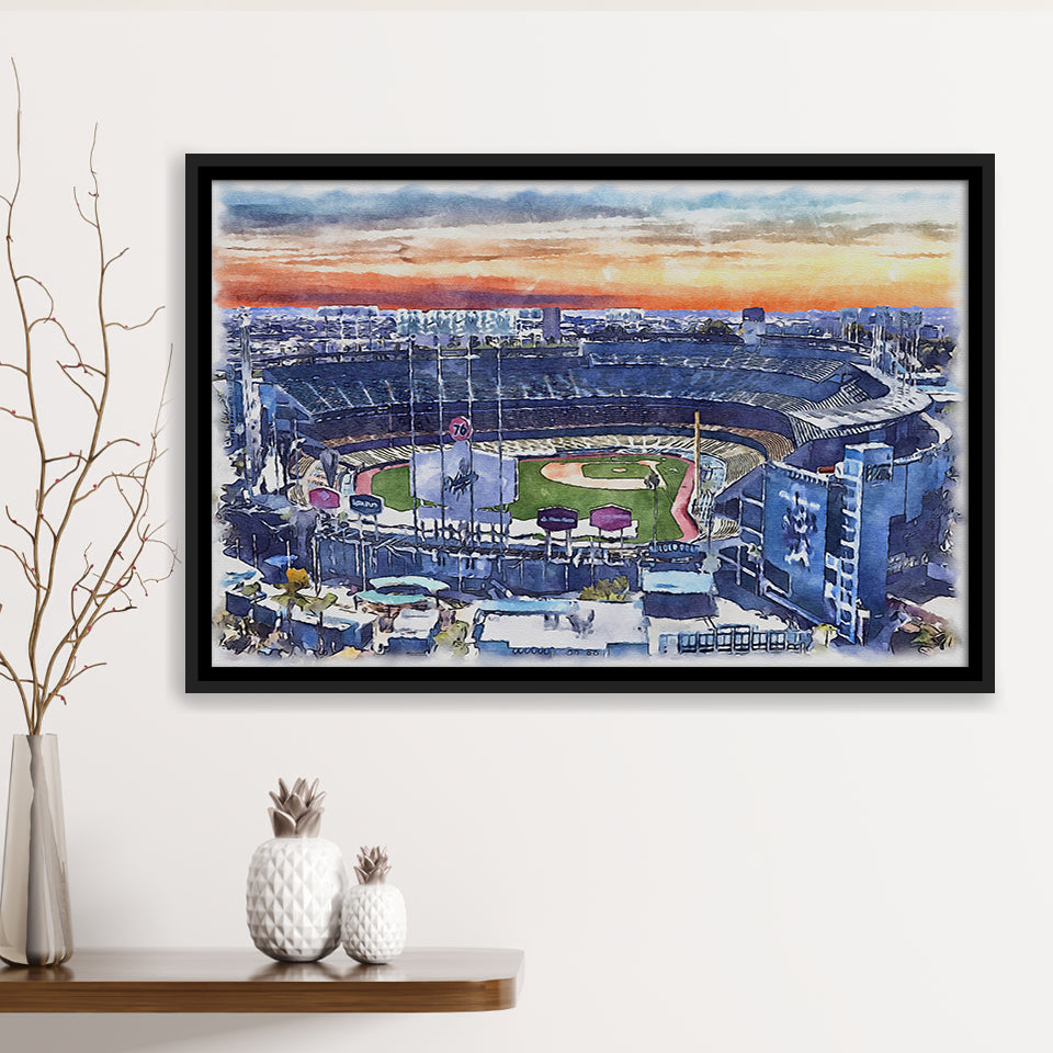 Dodger Stadium Los Angeles Dodgers Watercolor, Sport Art Prints Fan Gi ...