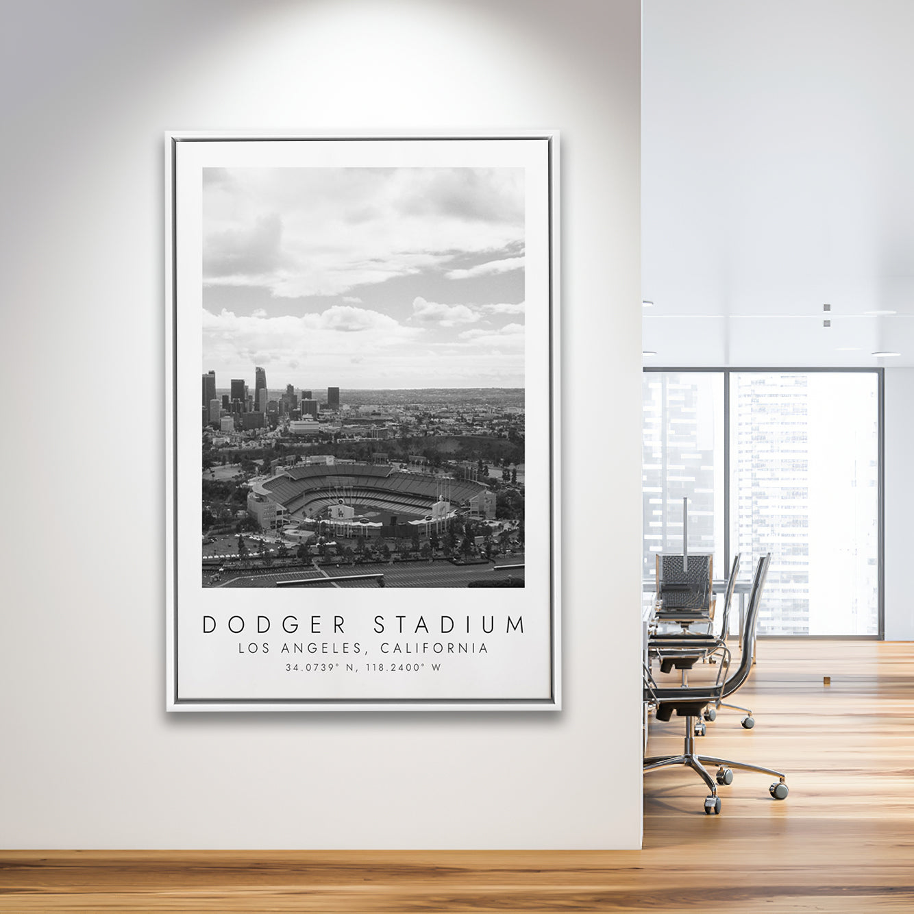 Dodger Stadium La Dodgers Baseball Lovers Black And White Art Framed C ...
