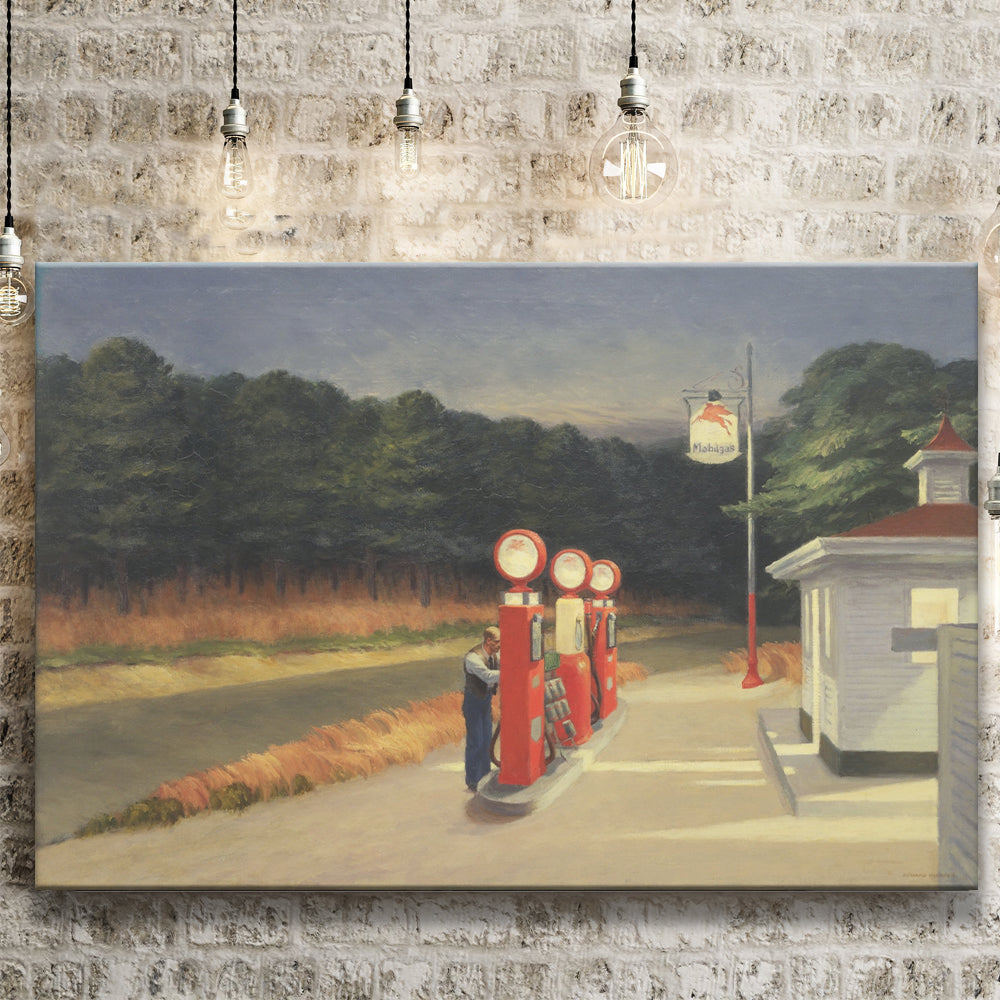 Edward Hopper Gas 1940 Painting Art Canvas Prints Wall Art, Home Livin ...