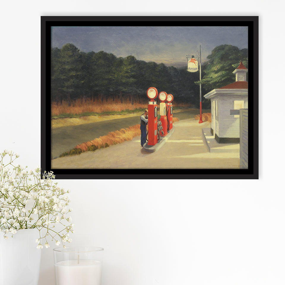 Edward Hopper Gas 1940 Painting Art Framed Canvas Prints Wall Art, Flo ...