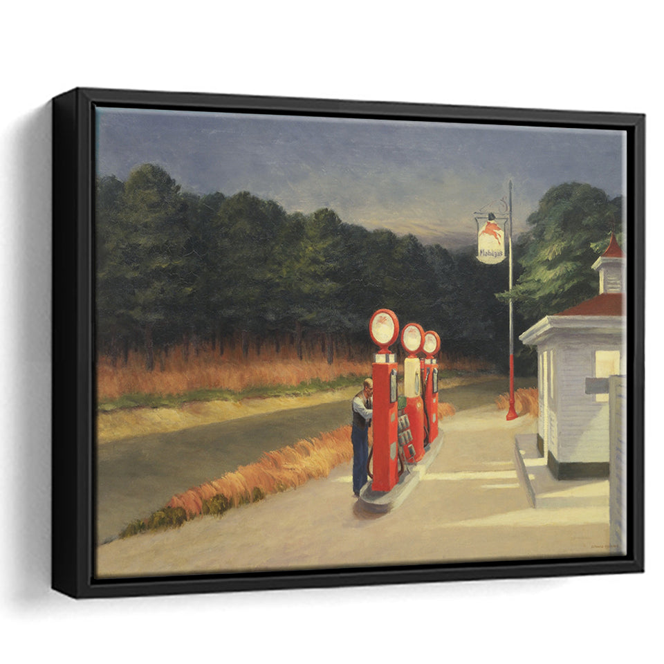 Edward Hopper Gas 1940 Painting Art Framed Canvas Prints Wall Art, Flo ...