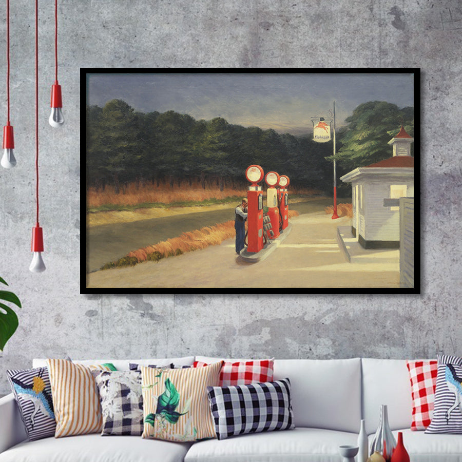 Edward Hopper Gas 1940 Painting Art Framed Art Prints Wall Decor, Fram ...
