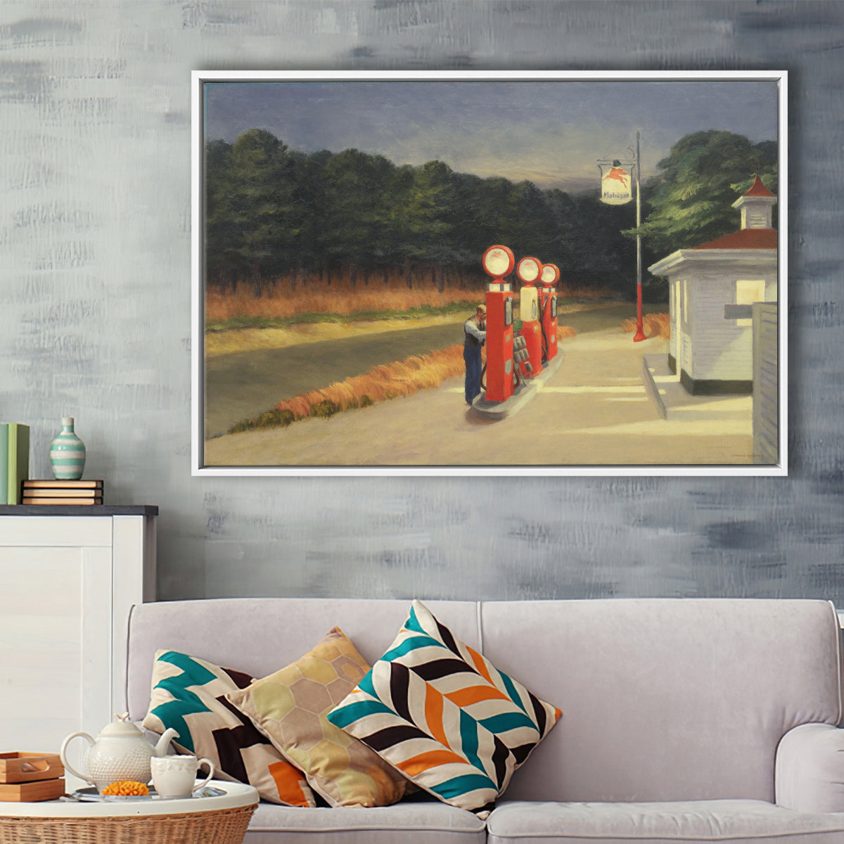 Edward Hopper Gas 1940 Painting Art Framed Canvas Prints Wall Art, Flo ...