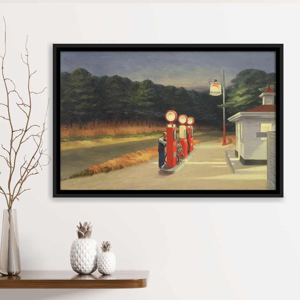 Edward Hopper Gas 1940 Painting Art Framed Canvas Prints Wall Art, Flo ...