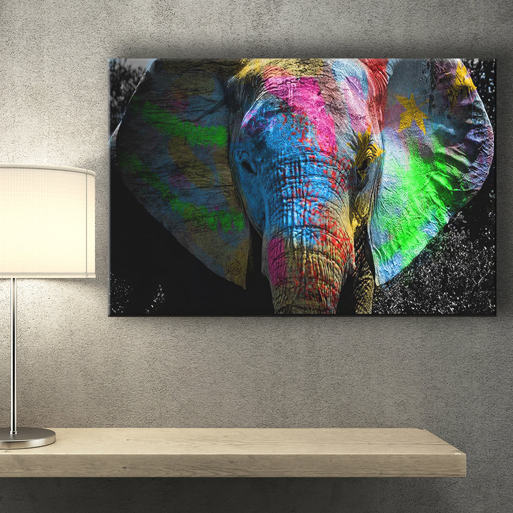 Elephant Graffiti Art Canvas Prints Wall Art - Painting Canvas, Home W ...