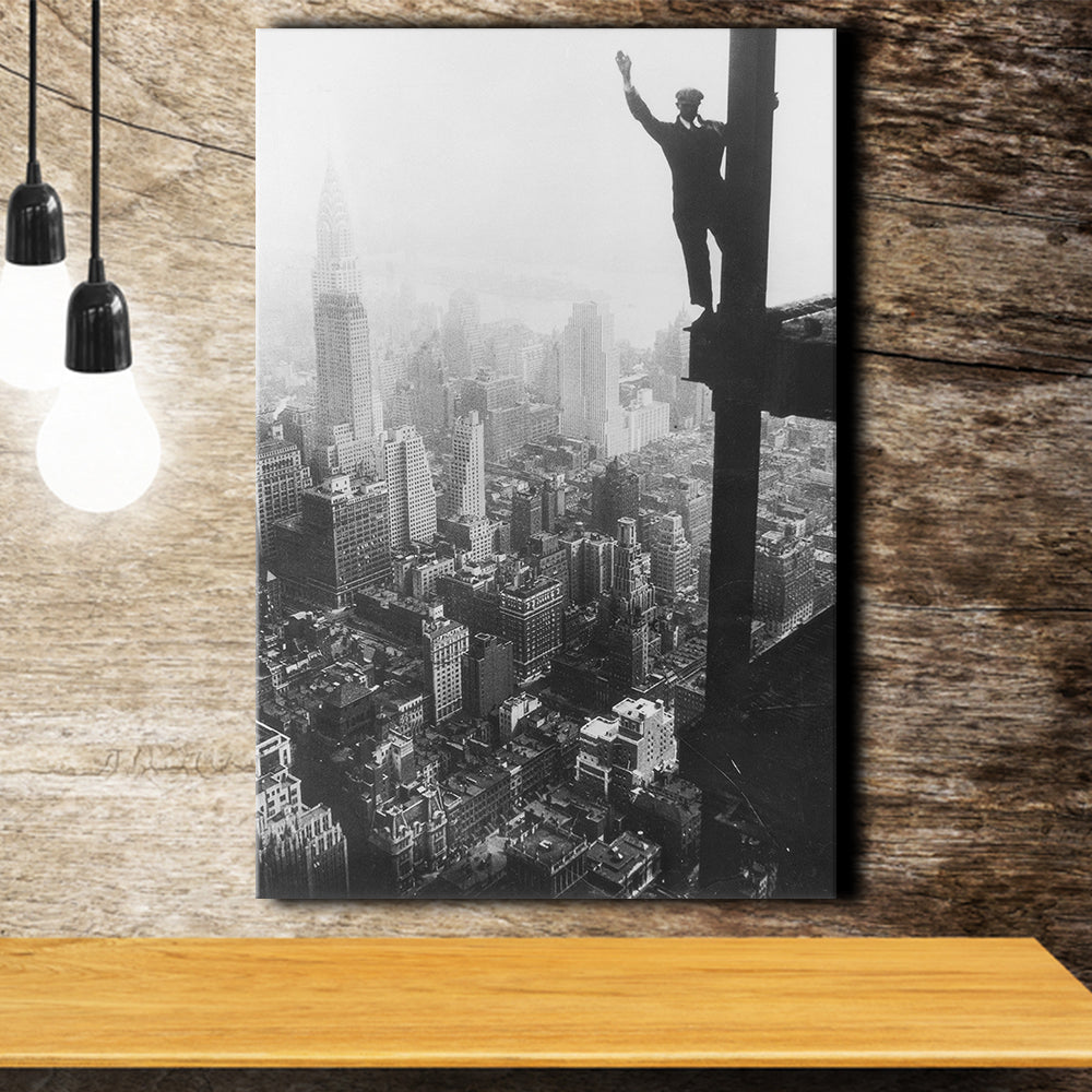 Empire State Building Steel Worker Vintage Photo Black And White Print ...