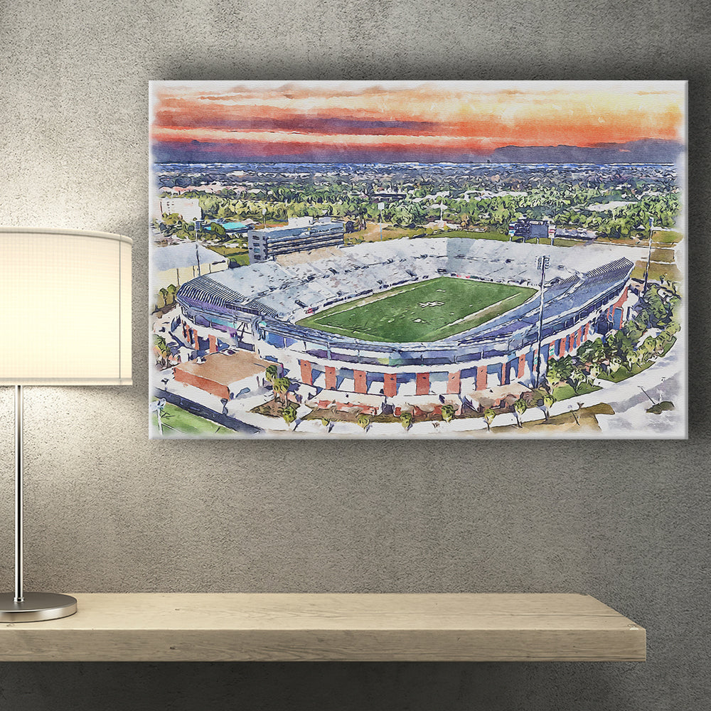 FBC Mortgage Stadium Central Florida Stadium Art Watercolor, Sport Art ...