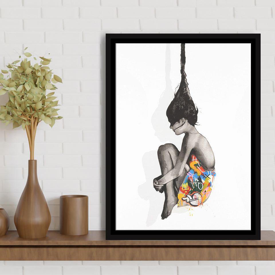 Falling Out Of Consciousness Graffiti Art, Framed Canvas Prints Wall A ...