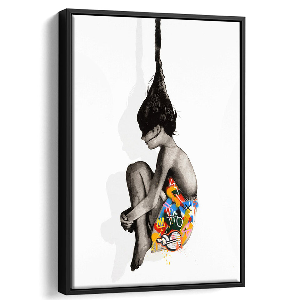 Falling Out Of Consciousness Graffiti Art, Framed Canvas Prints Wall A ...