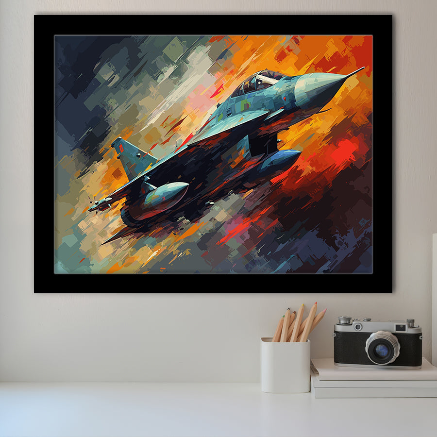 Fighter Jet Wall Art, Aviation Military Painting Art Framed Art Prints ...