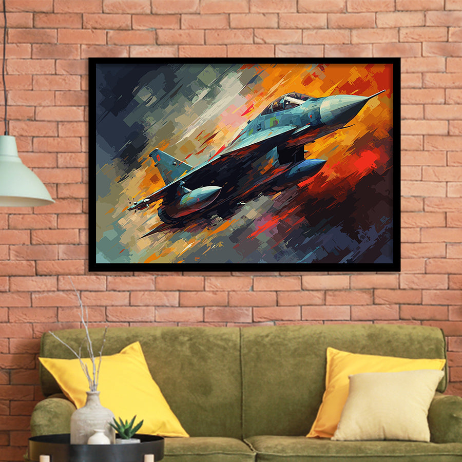 Fighter Jet Wall Art, Aviation Military Painting Art Framed Art Prints ...