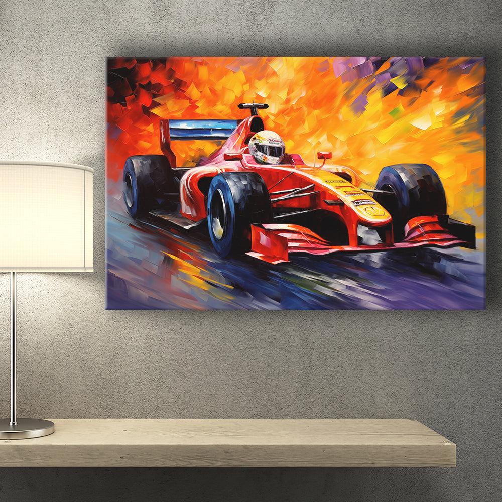 Formula 1 Oil Painting Art Grand Prix Acrylic Mixed Color Painting Can ...