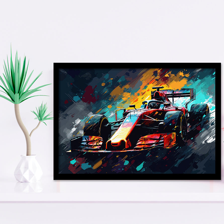 Formula 1 Racing Car Painting Wall Art Framed Art Prints Wall Decor, F ...