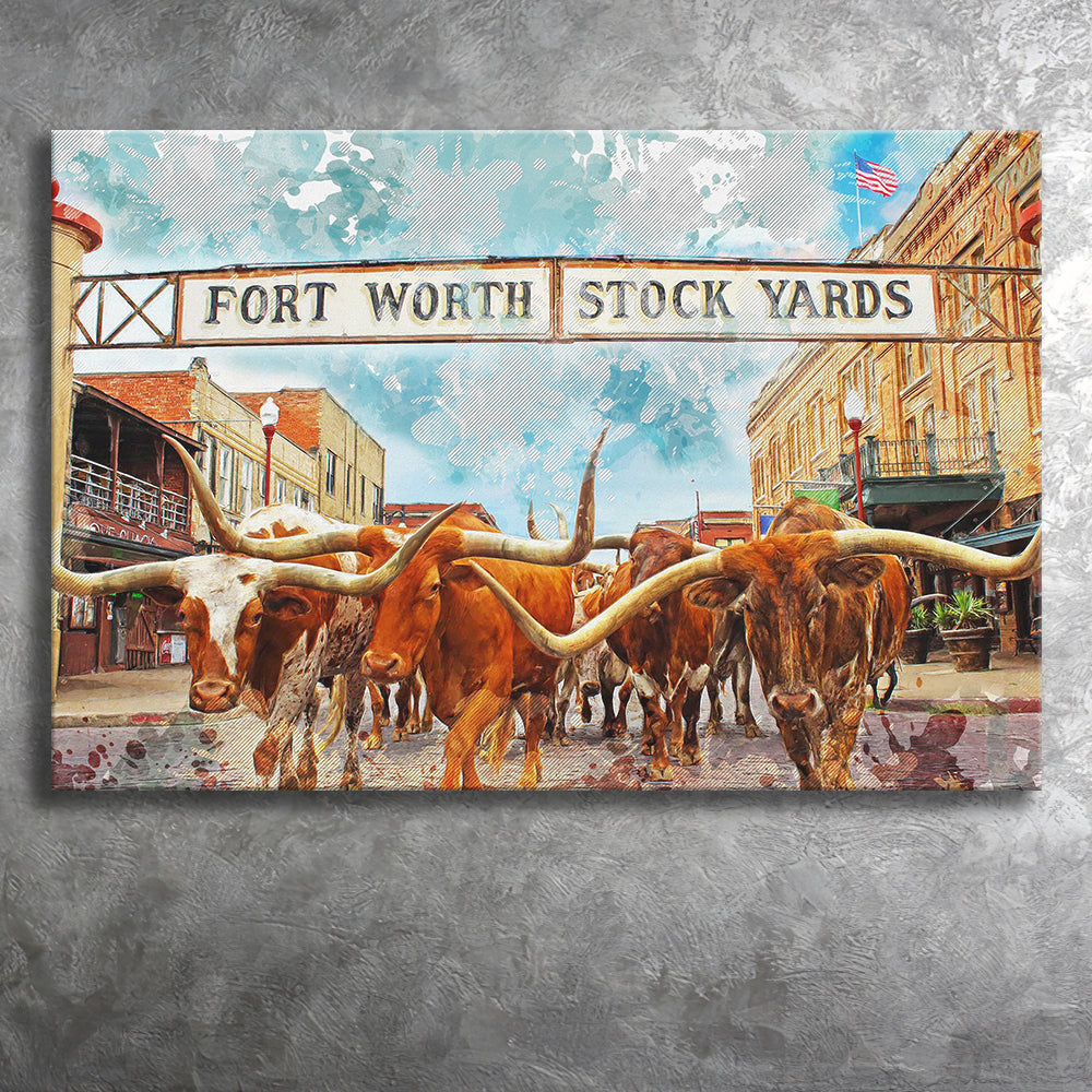 Fort Worth Stockyards Canvas Prints Wall Art Decor - Painting Canvas ...