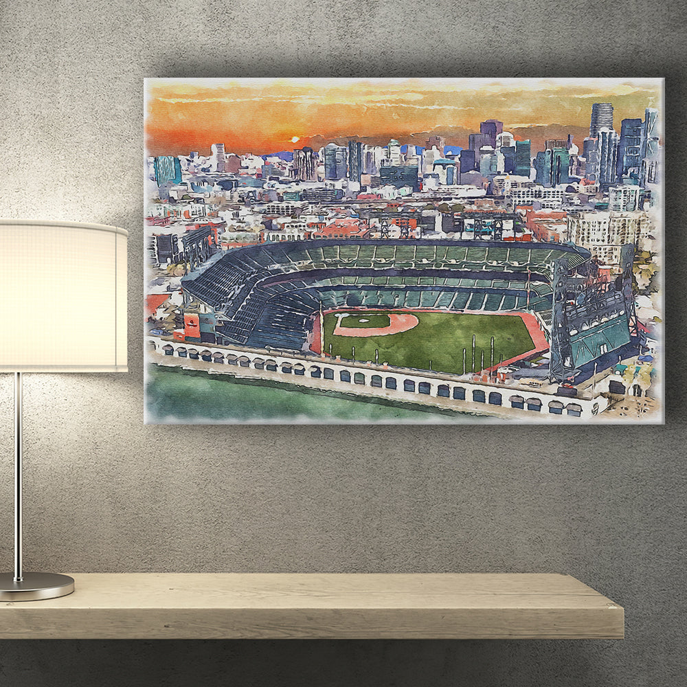 Giants Baseball Stadium Oracle Park Watercolor, Sport Art Prints Fan G ...