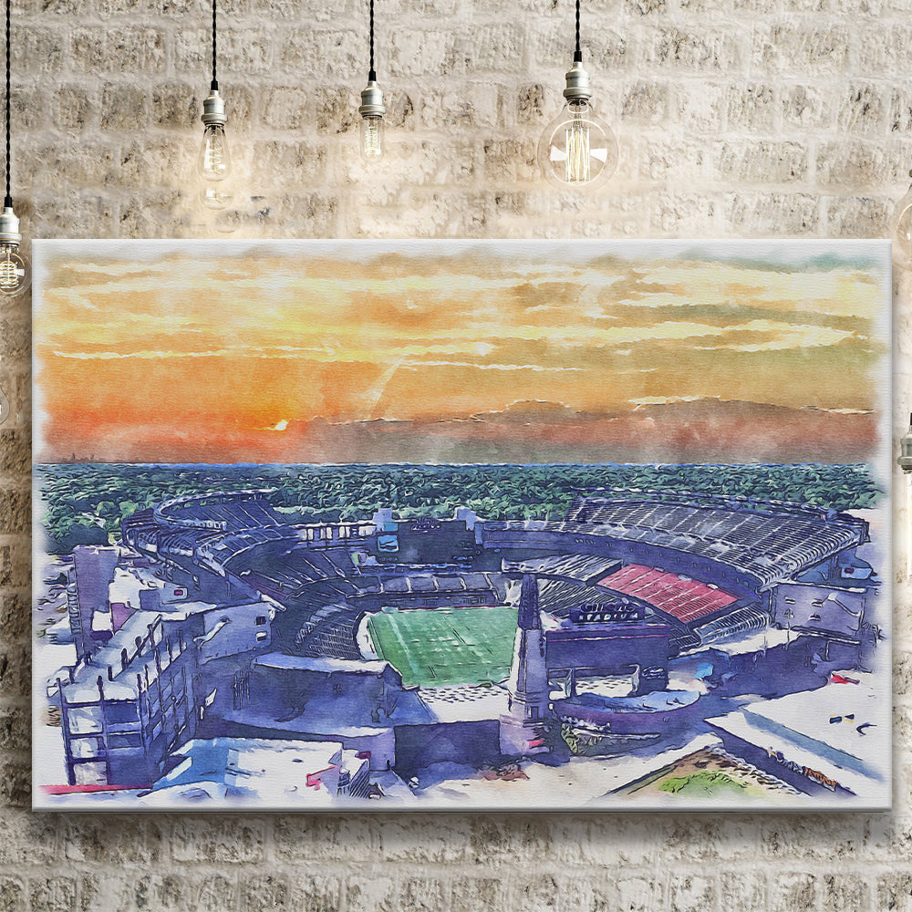 Gillette Stadium Patriots Football Stadium Watercolor, Sport Art Print ...