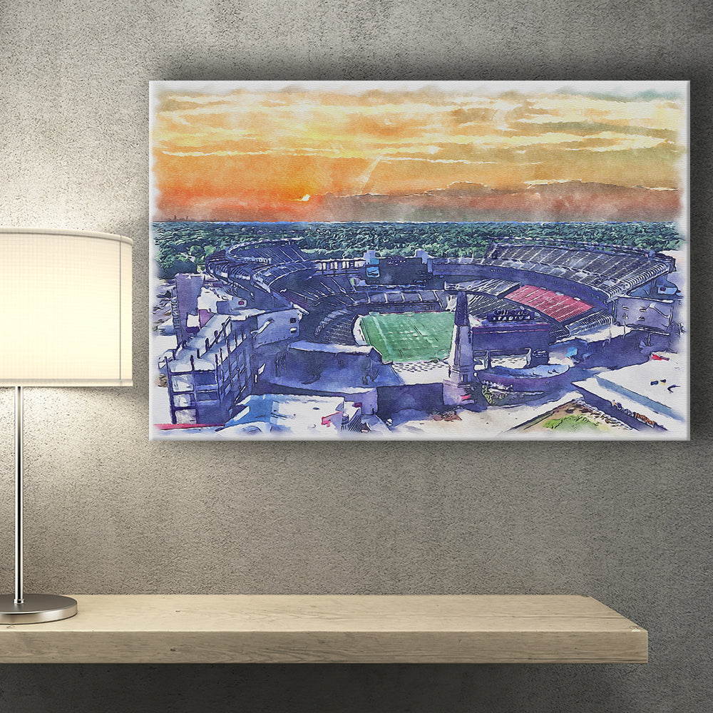 Gillette Stadium Patriots Football Stadium Watercolor, Sport Art Print ...