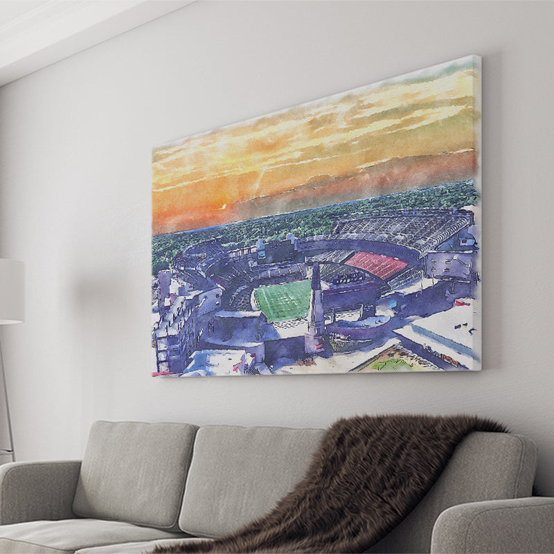 Gillette Stadium Patriots Football Stadium Watercolor, Sport Art Print ...