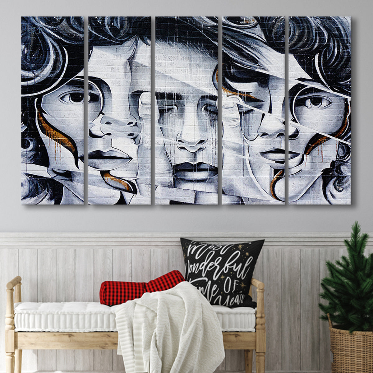 Graffiti Art Canvas 3 Face Graffiti Extra Large Canvas Prints Multi Pa ...