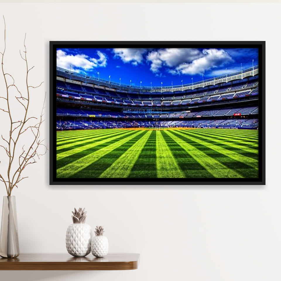 Grass Yankee Stadium, Stadium Canvas, Sport Art, Gift for him, Framed ...
