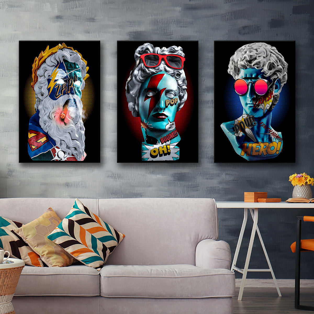 Greek Inspired Wall Art Set of 3 Piece Canvas Prints Wall Art Decor ...
