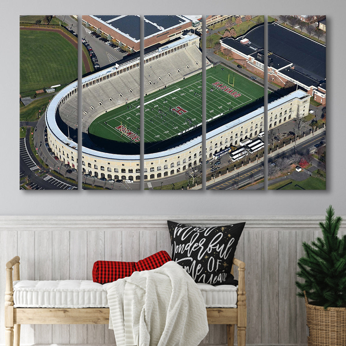 Harvard Crimson Wall Art Harvard Stadium Canvas Prints American,Multi ...
