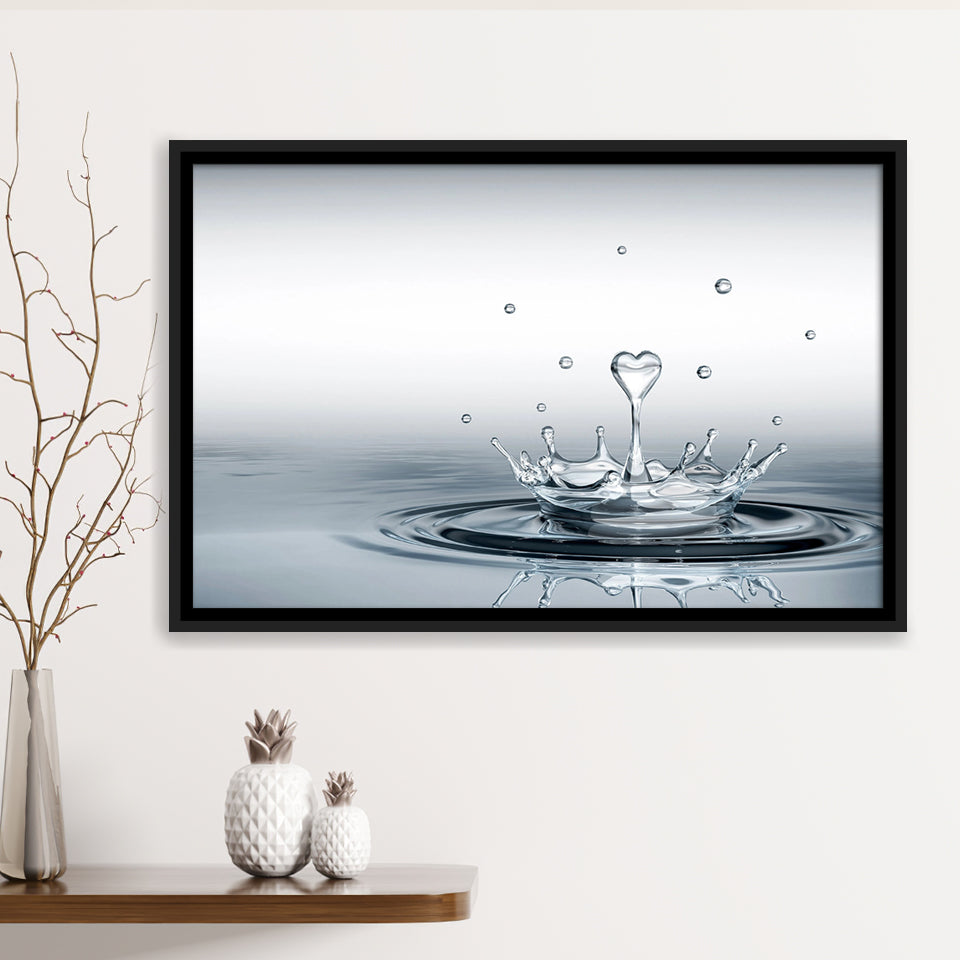 Heart Drop Splash Landscape Framed Canvas Prints Wall Art - Painting C ...