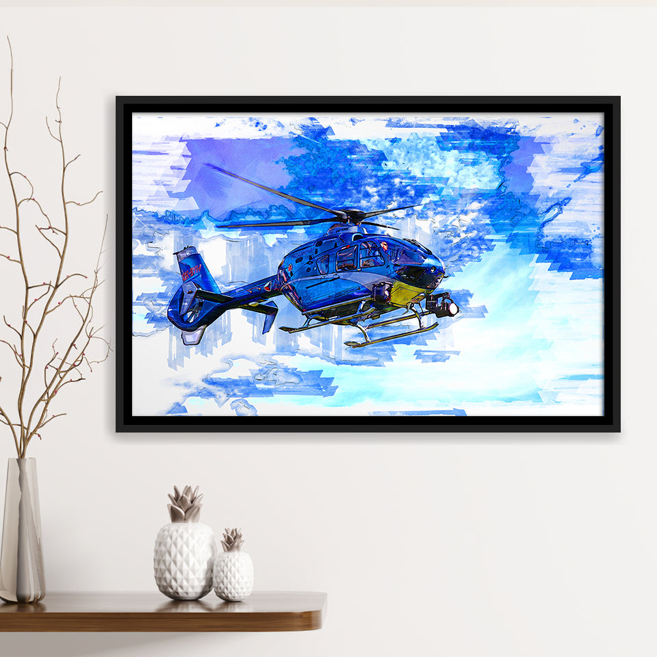 Helicopter Framed Canvas Prints Wall Art Decor - Painting Canvas, Fram ...