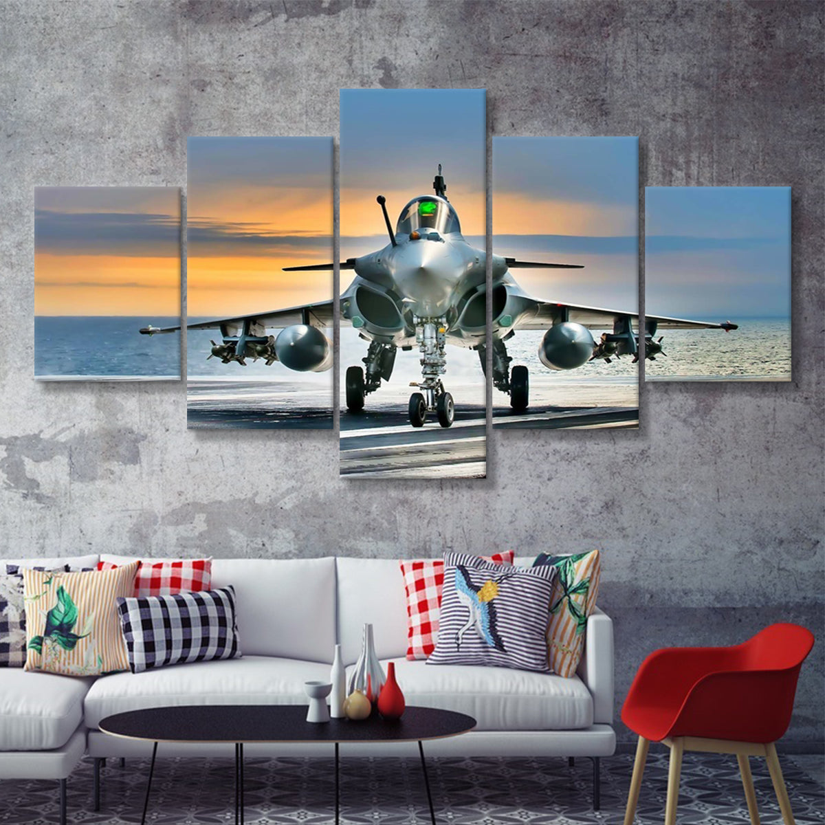 High Resolution Military Aircraft Plane 5 Piece Canvas Prints Wall Art ...