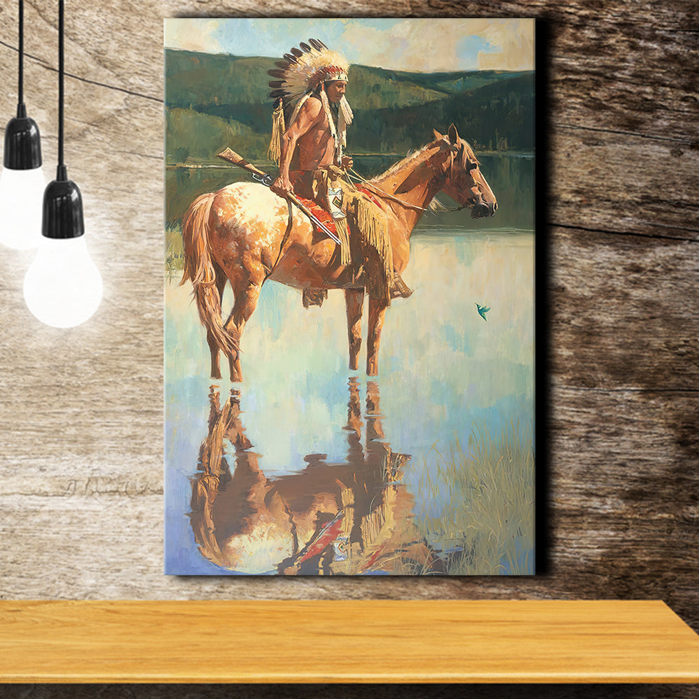 Hummingbirds Return Native American Art Horses Canvas Prints Wall Art ...